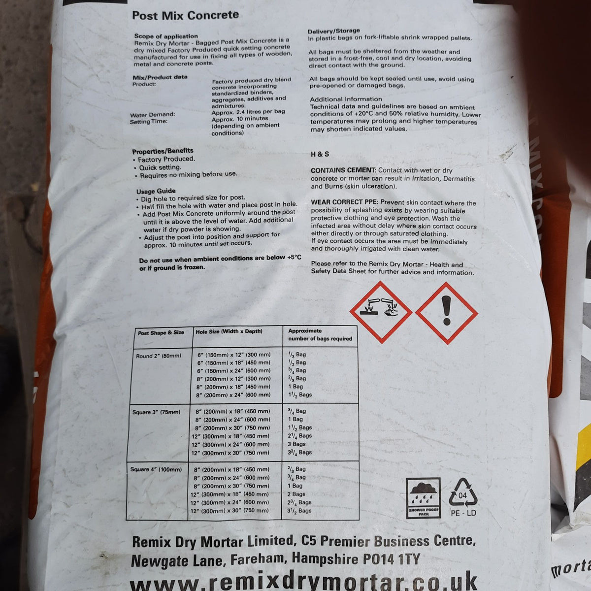 Post Mix Concrete (aka Postcrete) | TimberStore UK